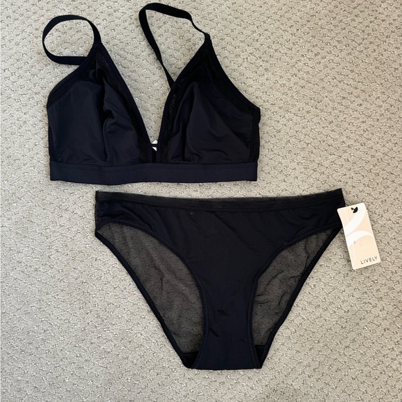 Lively | Intimates & Sleepwear | Lively Mesh Trim Bralette And Panties ...